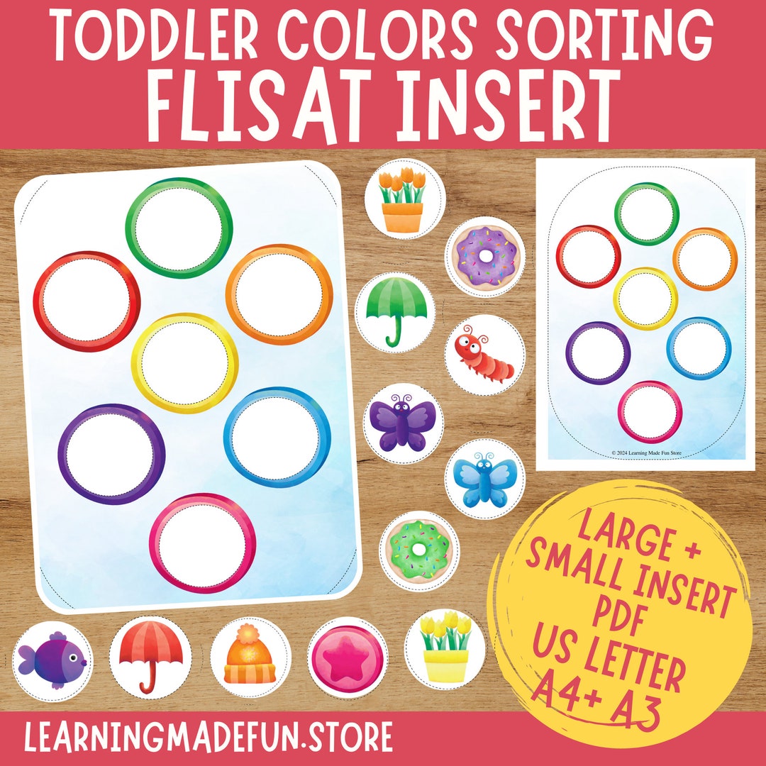 Toddler Sorting Colours, Matching Colors Printable Flisat Insert ...