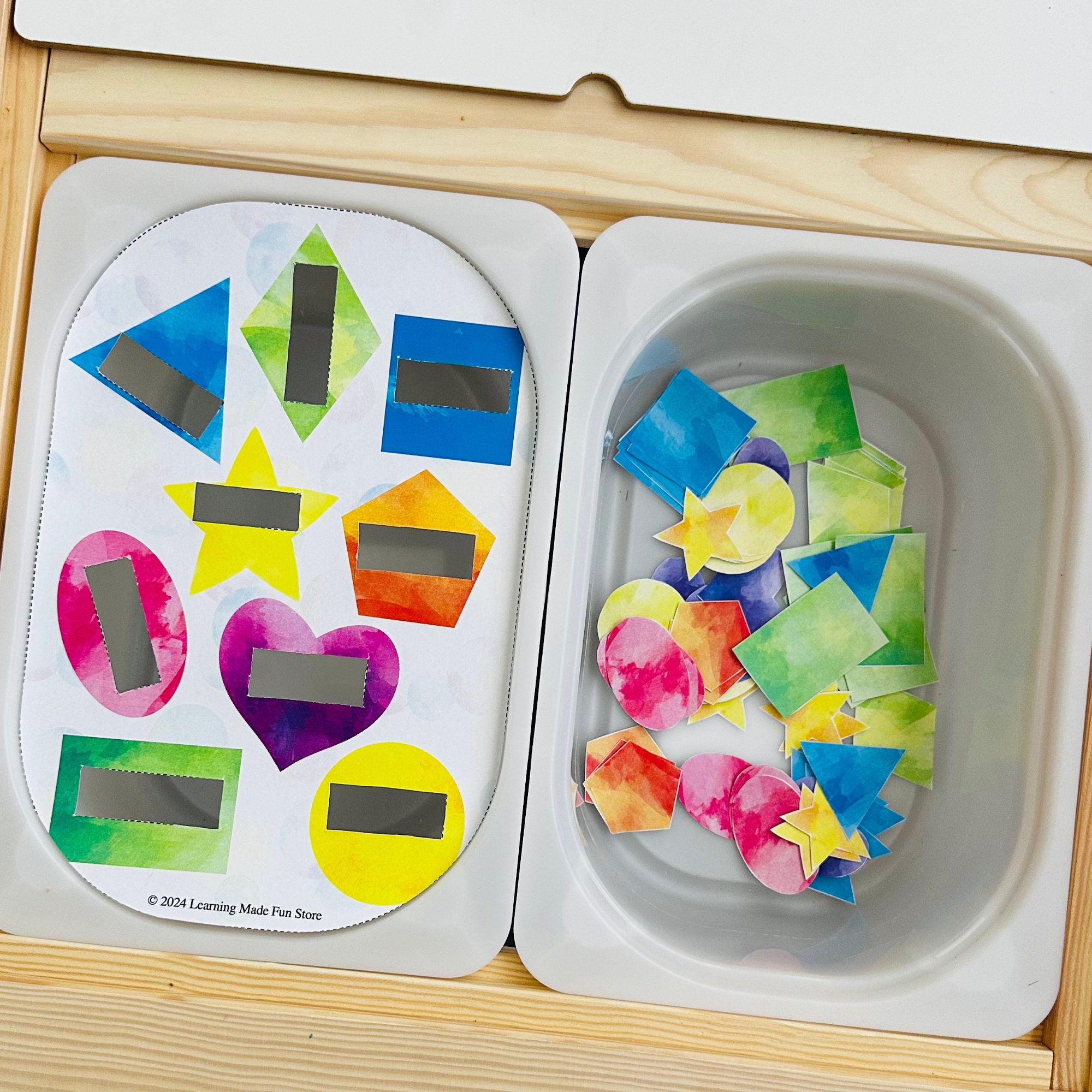 Shapes Sorting Flisat Insert, Preschool Sensory Play (digital Download ...