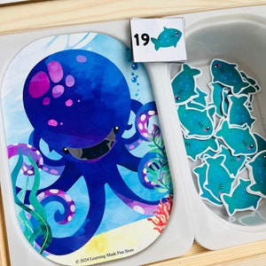Feed Octopus Counting to 20, Printable Flisat Insert, Trofast Insert ...