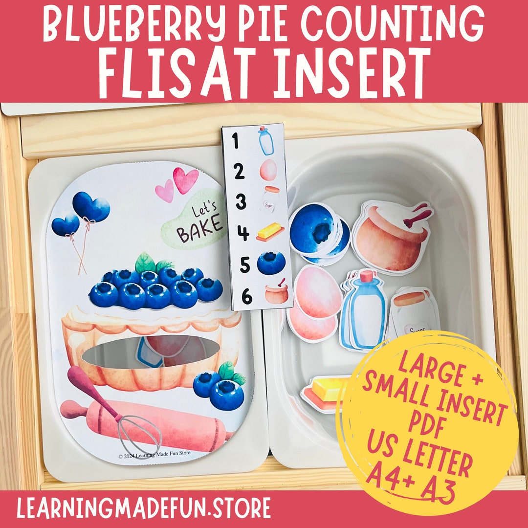 Blueberry Pie Counting, Printable Flisat Insert, Trofast Insert ...
