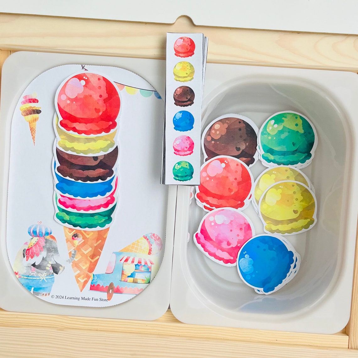 Ice Cream Recipe Flisat Insert, Preschool Pretend Play (printable) - Etsy