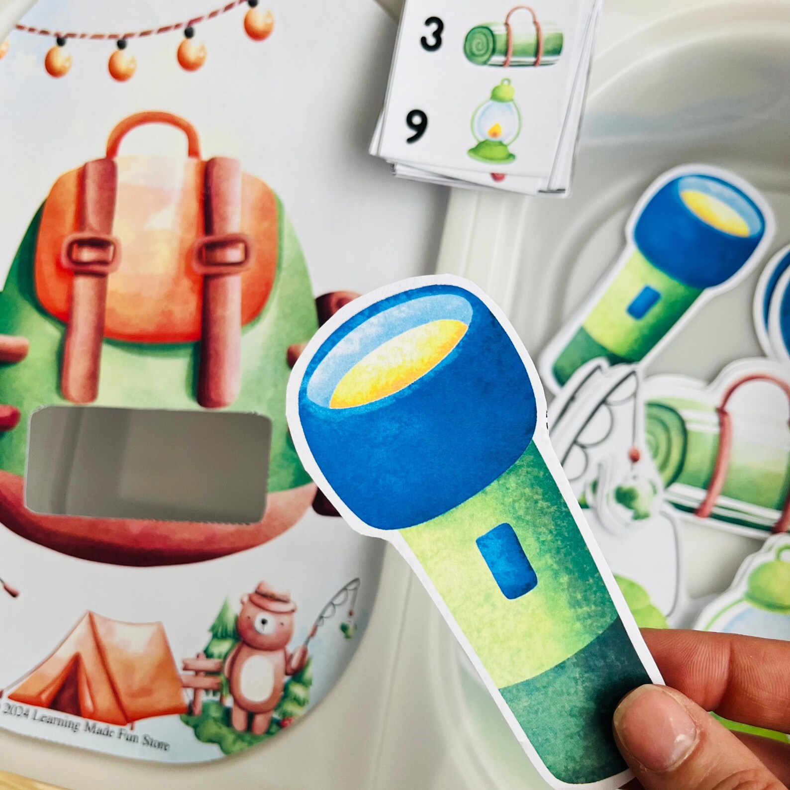 Camping Backpack Counting Flisat Insert, Preschool Pretend Play ...