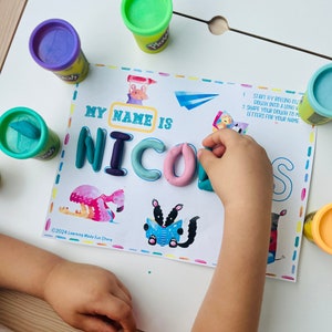 Personalized Play Dough Name Mat: Fine Motor Skills Activity (digital ...
