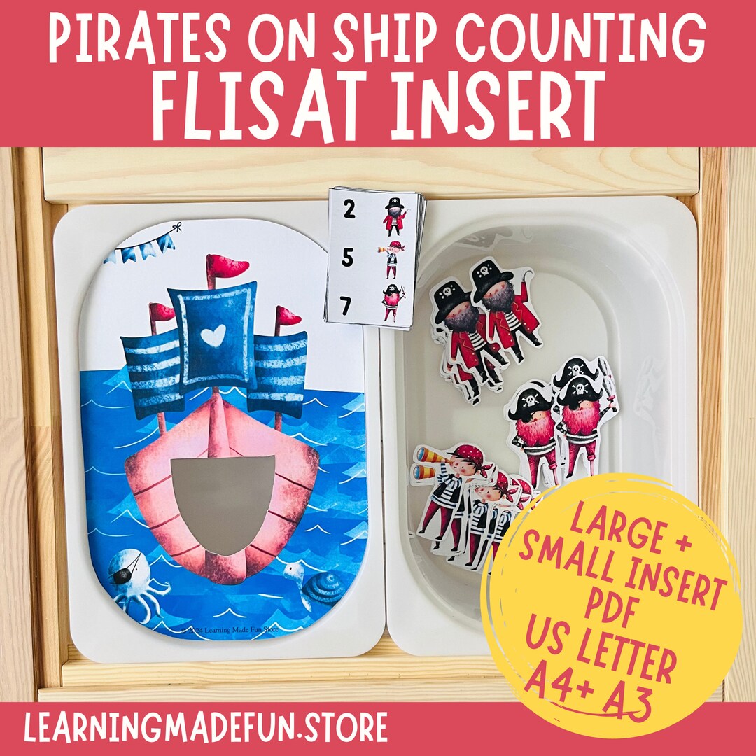 Pirate Ship Counting Flisat Insert, Preschool Sensory Play (digital ...