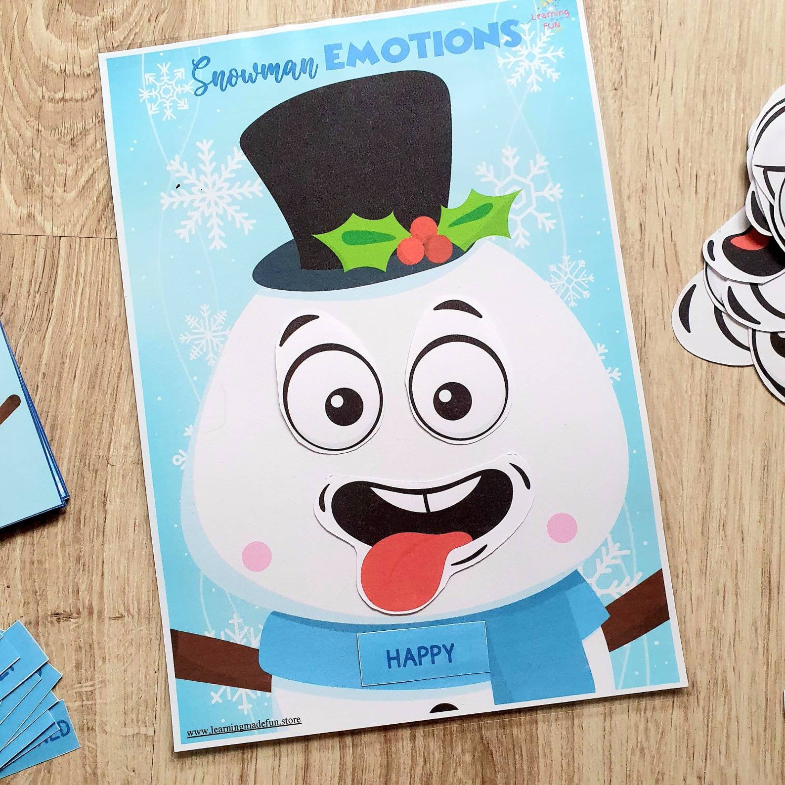 Snowman Emotions and Feelings Winter Printable Activity for | Etsy