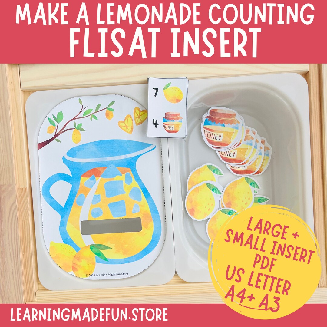 Lemonade Counting Flisat Insert: Preschool Printable (digital Download ...