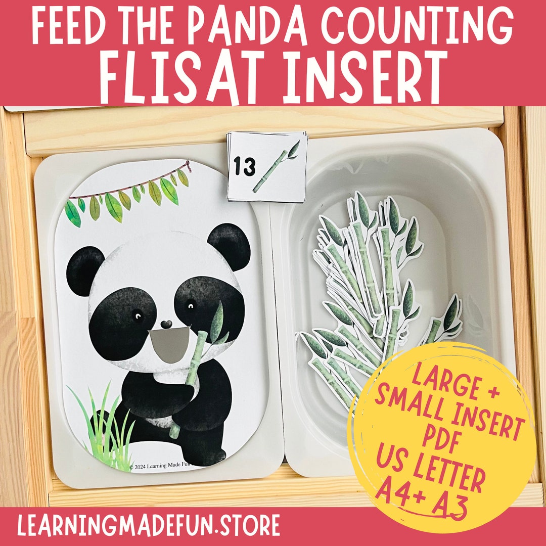 Feed the Panda Counting, Printable Flisat Insert, Trofast Insert ...