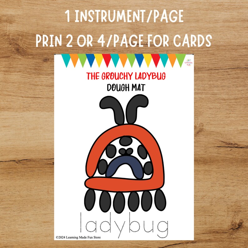 The Grouchy Ladybug Play Dough Mats: Toddler Activity (PDF) - Etsy