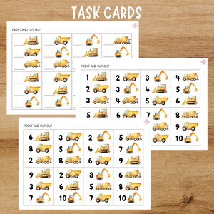 Construction Vehicles Counting to 10, Printable Flisat Insert, Trofast ...