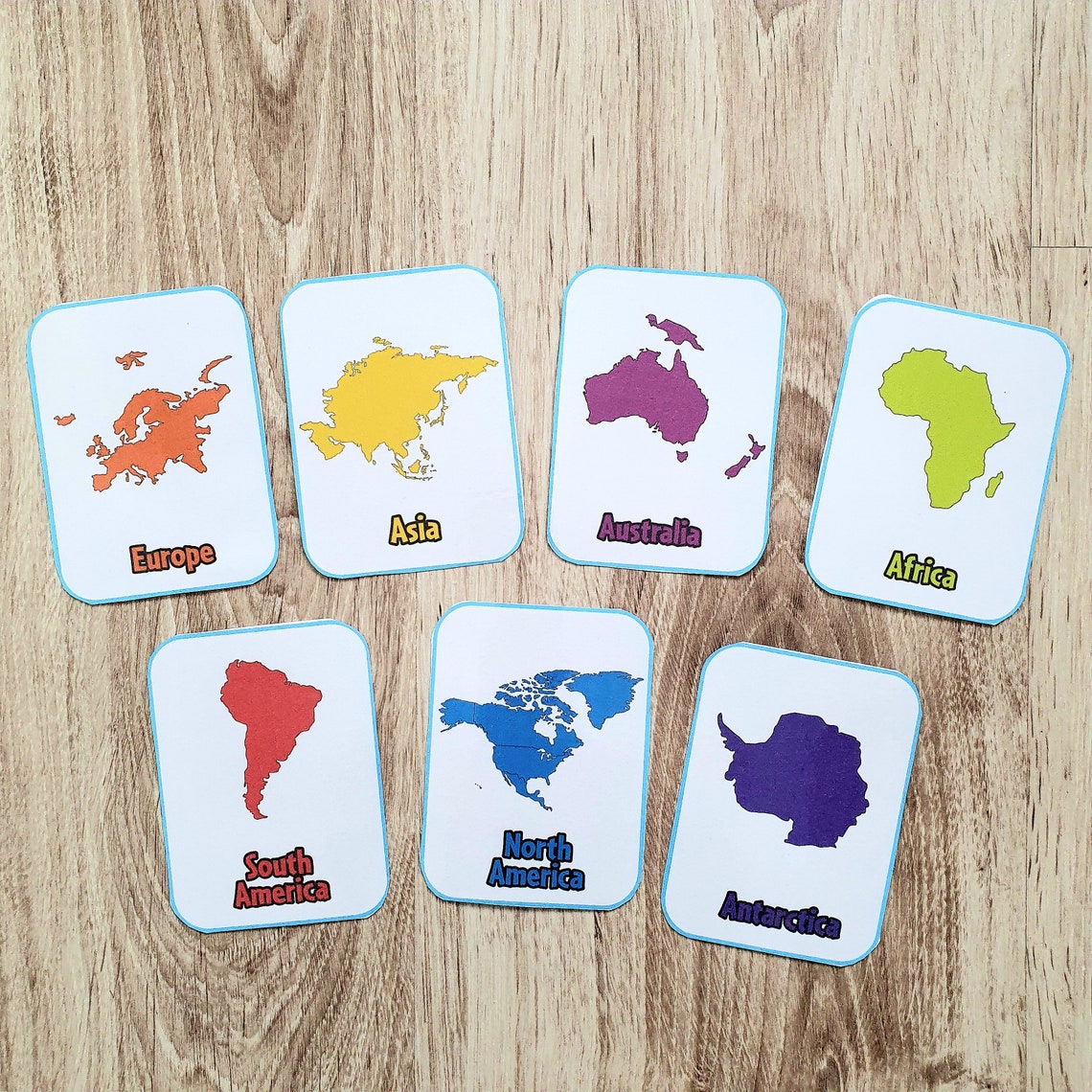 Continents Matching Activity World Map Printable Continents | Etsy Canada