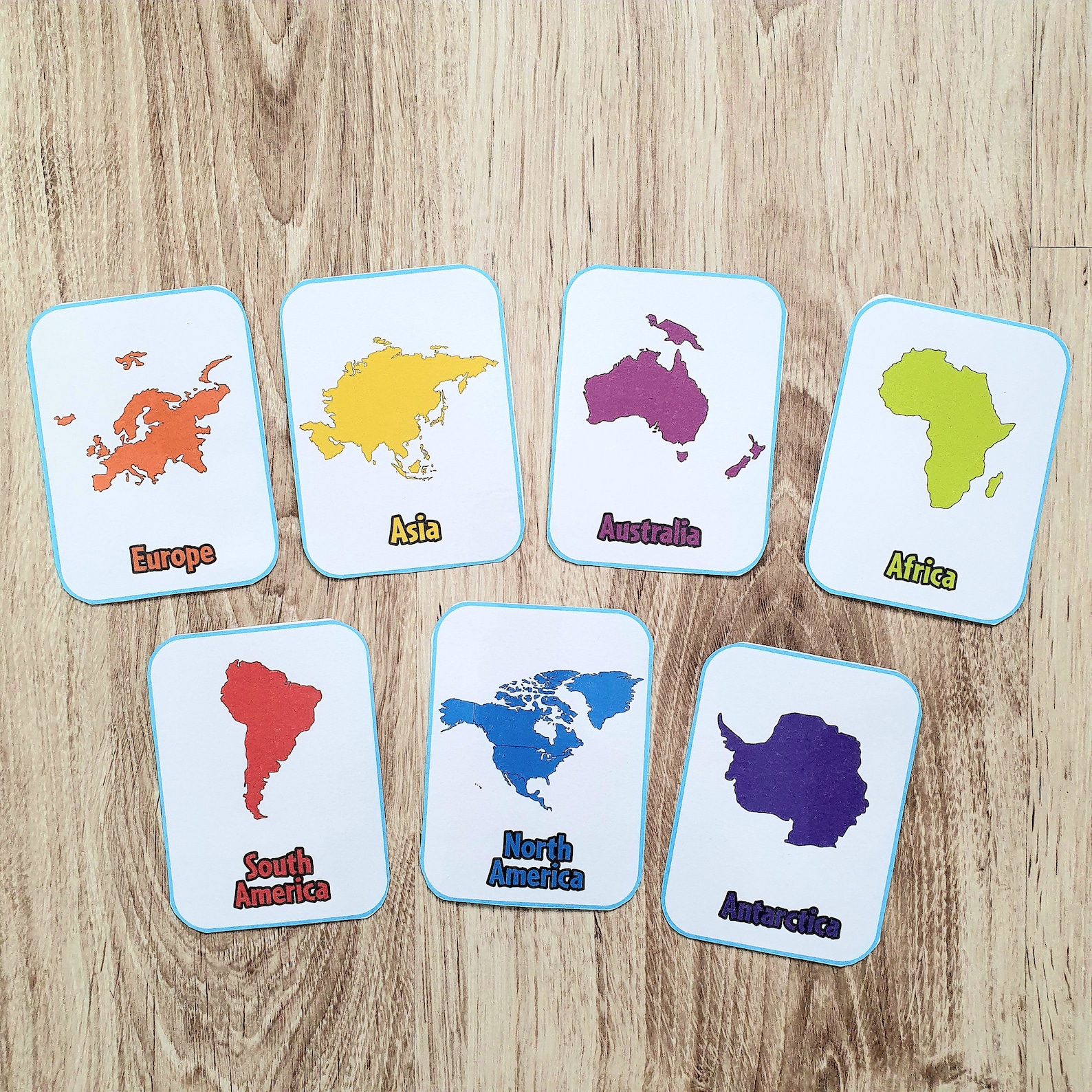 Continents Matching Activity World Map Printable Continents | Etsy Canada