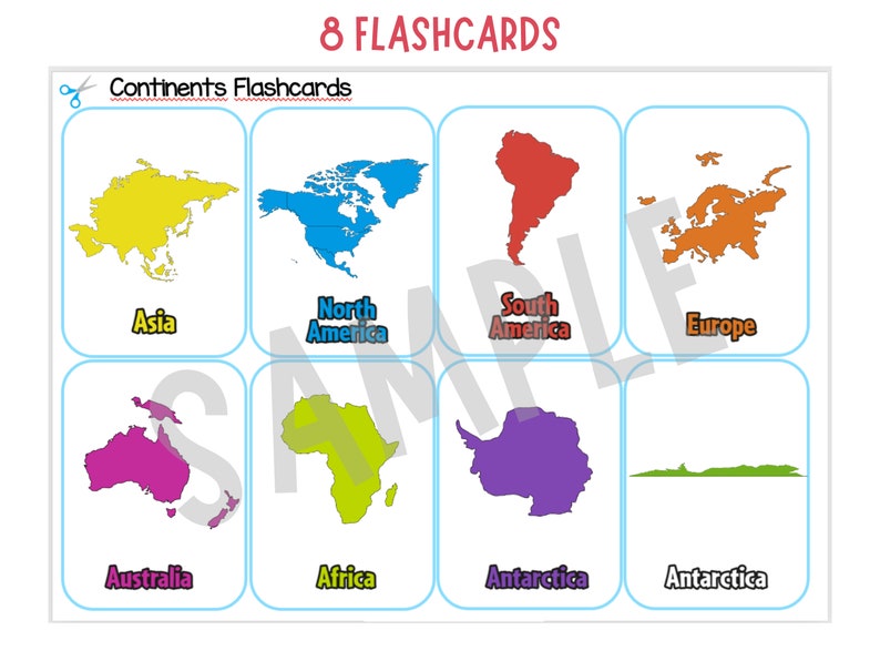 Continents Matching Activity World Map Printable Continents - Etsy Canada