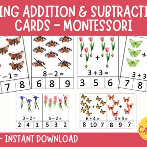 Spring Math Activities, Montessori Flashcards, Addition Activity ...