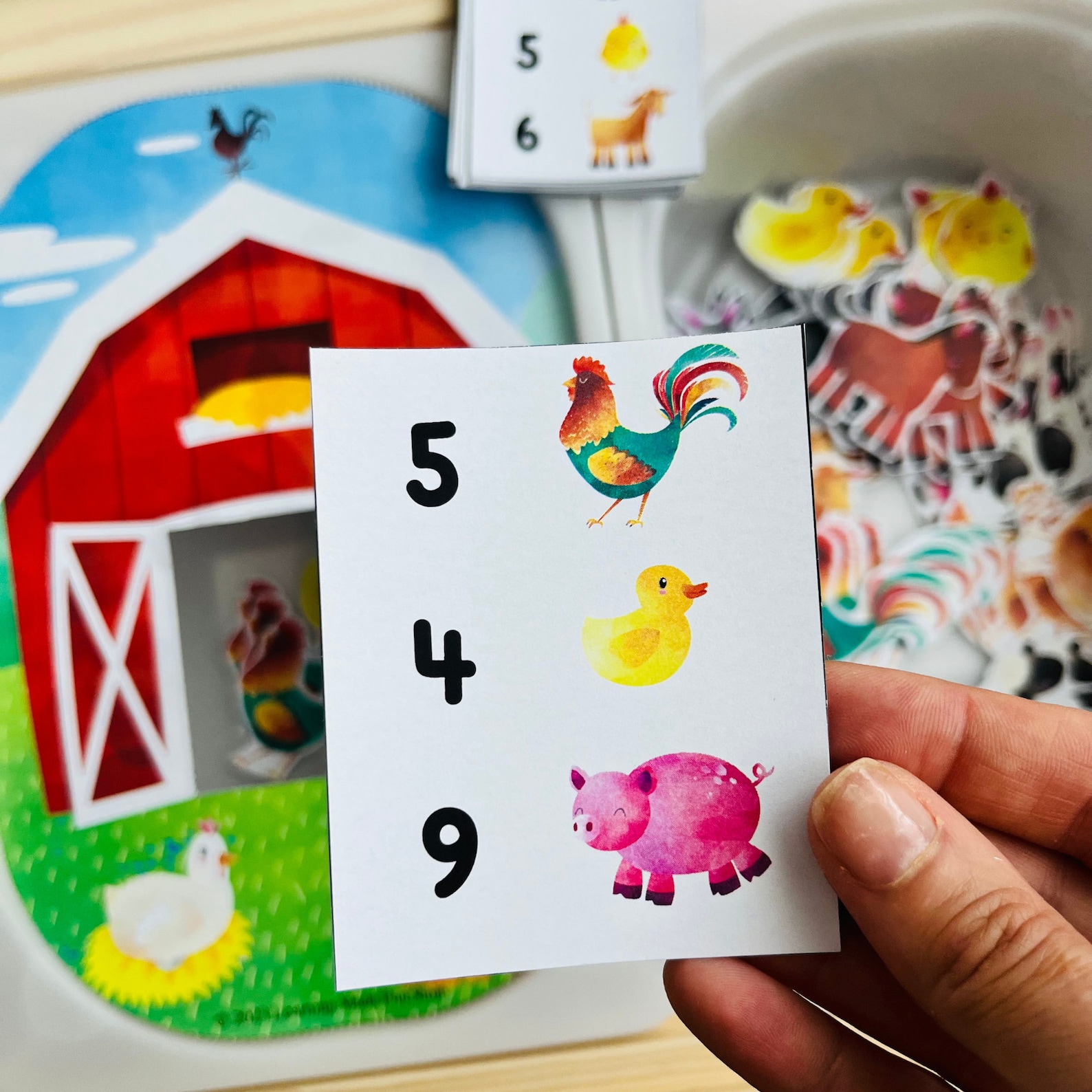 Farm Animals Counting, Printable Flisat Insert, Trofast Insert ...