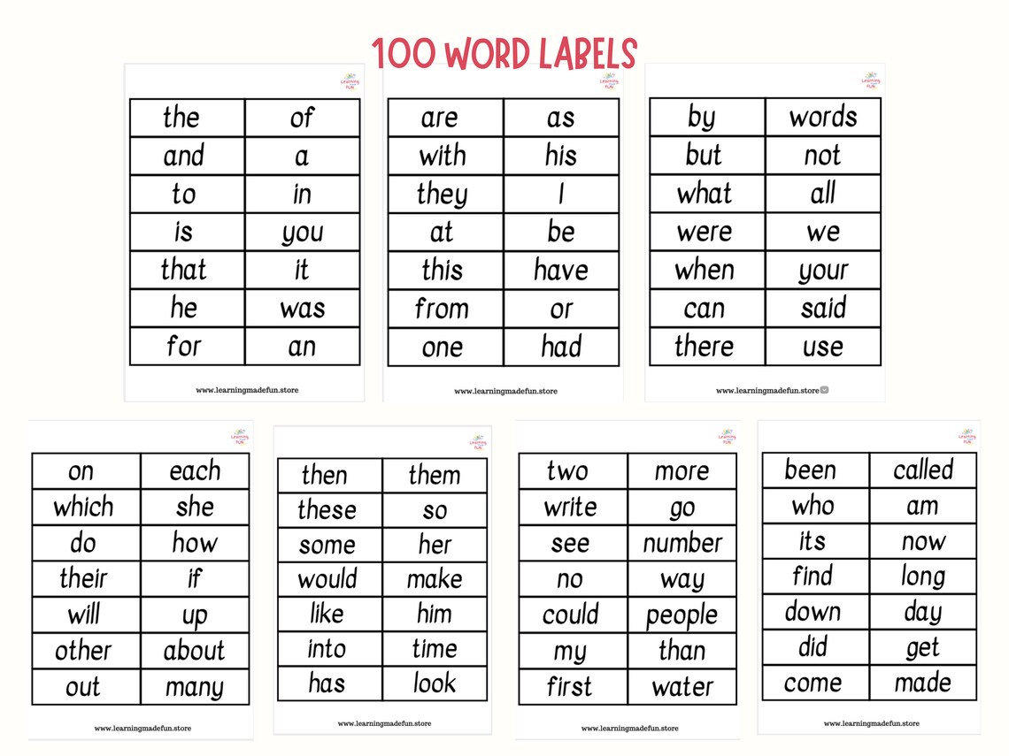 Sight Word Practice Printable Spelling Game Kindergarten - Etsy