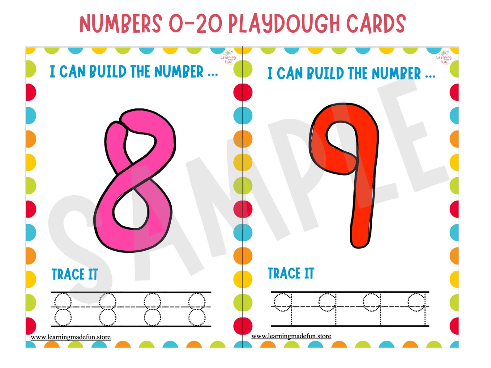 Numbers 0-20 Play Dough Mats, Printable Play Doh Toddler Activities ...