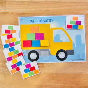 Preschool Pattern Activity, Toddler Matching Game, Construction Theme ...