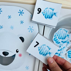 Feed Polar Bear Counting to 20, Printable Flisat Insert, Trofast Insert ...