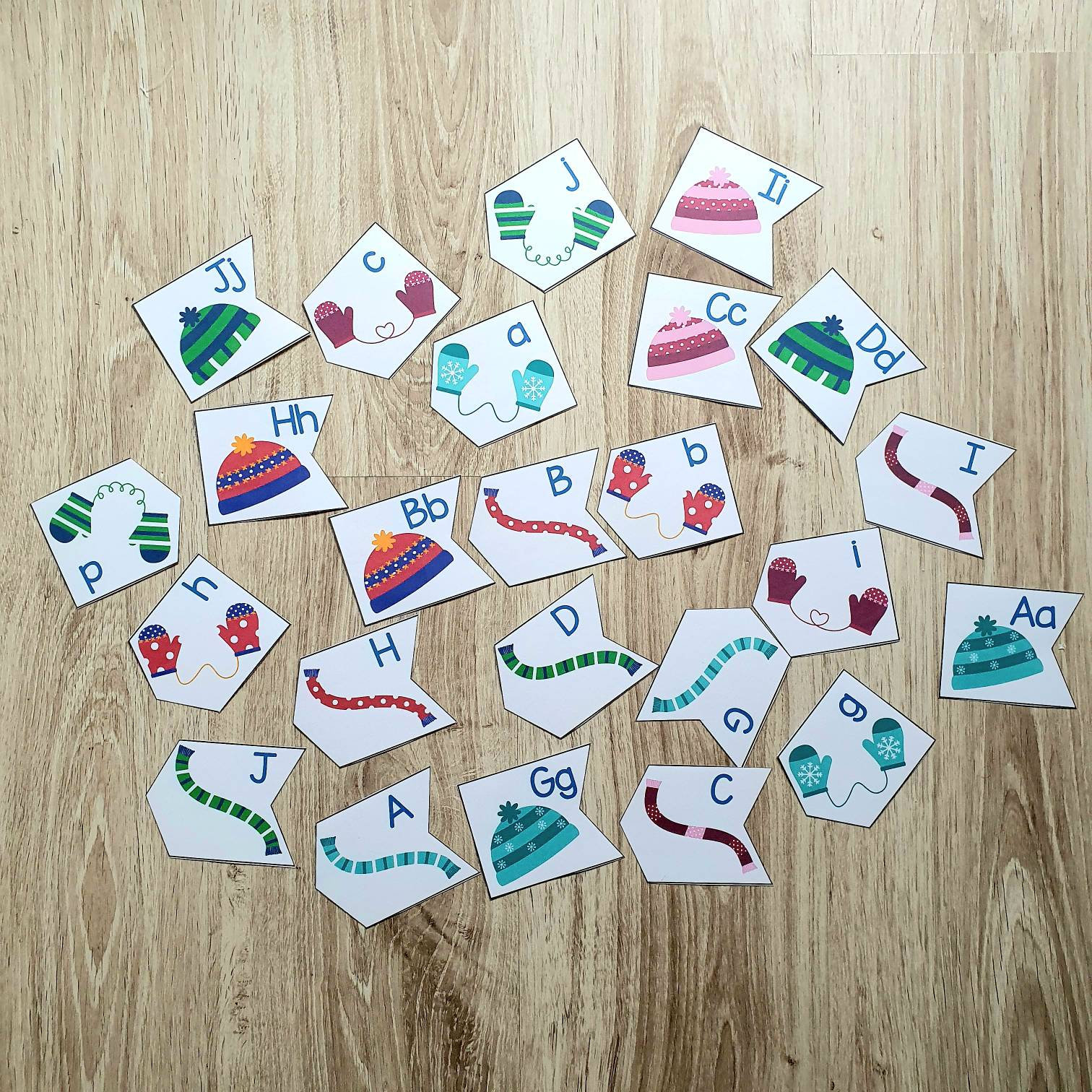 Winter Alphabet Matching Game Uppercase Lowercase Match ABC - Etsy