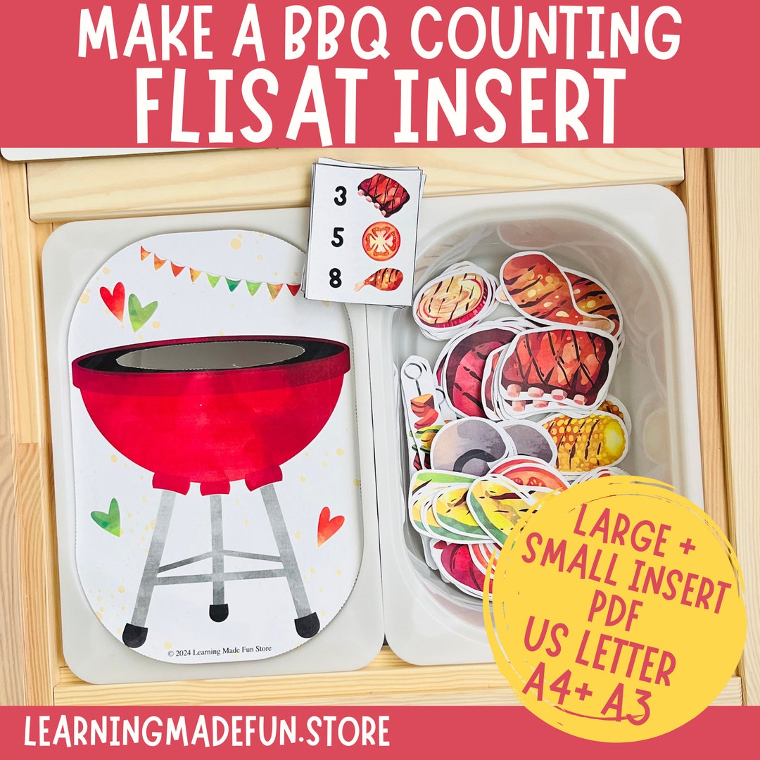 Make a BBQ Counting, Printable Flisat Insert, Trofast Insert, Preschool ...
