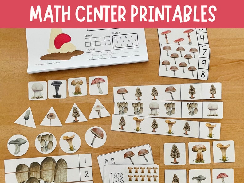 Mushrooms Unit Study: Preschool Curriculum, Montessori Activities (PDF ...