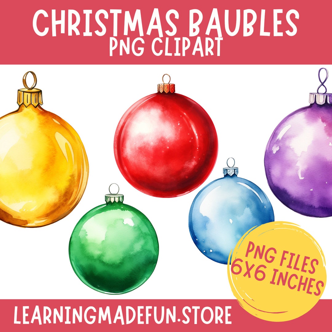 Watercolor Christmas Baubles PNG Clipart, Christmas Clip Art ...