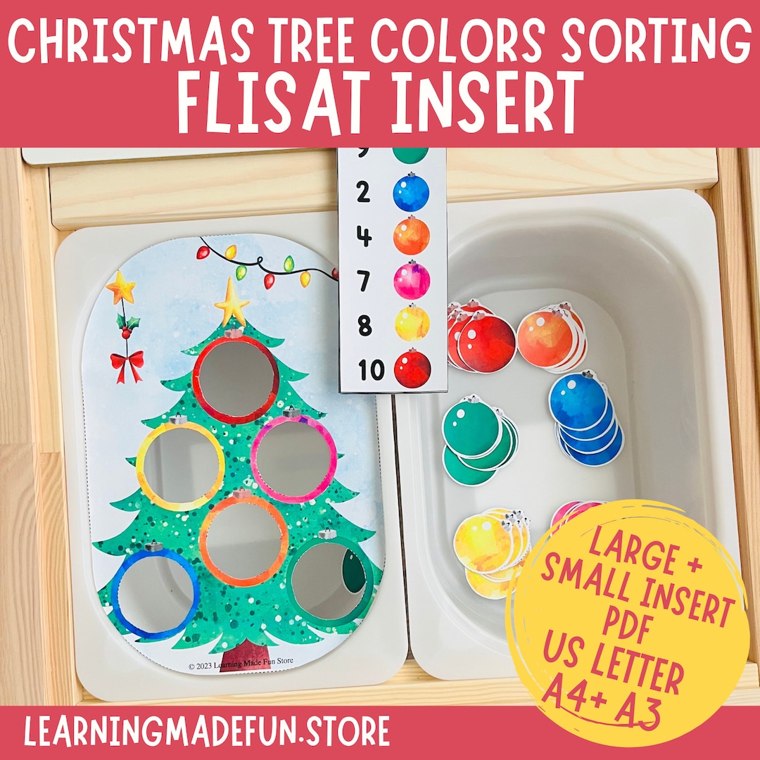 Christmas Tree Color Sorting Flisat Insert (digital Download) - Etsy