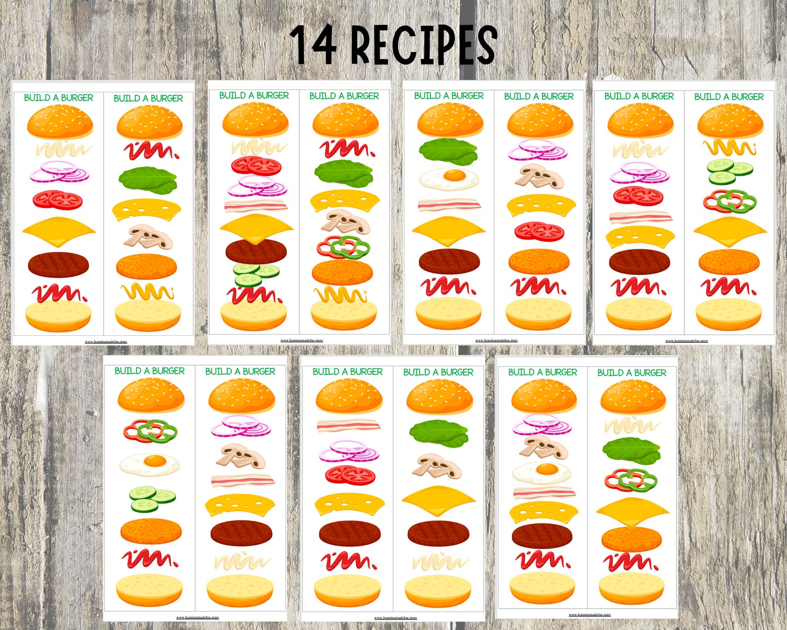 Build a Burger Pretend Play Burger Dramatic Play Preschool - Etsy UK