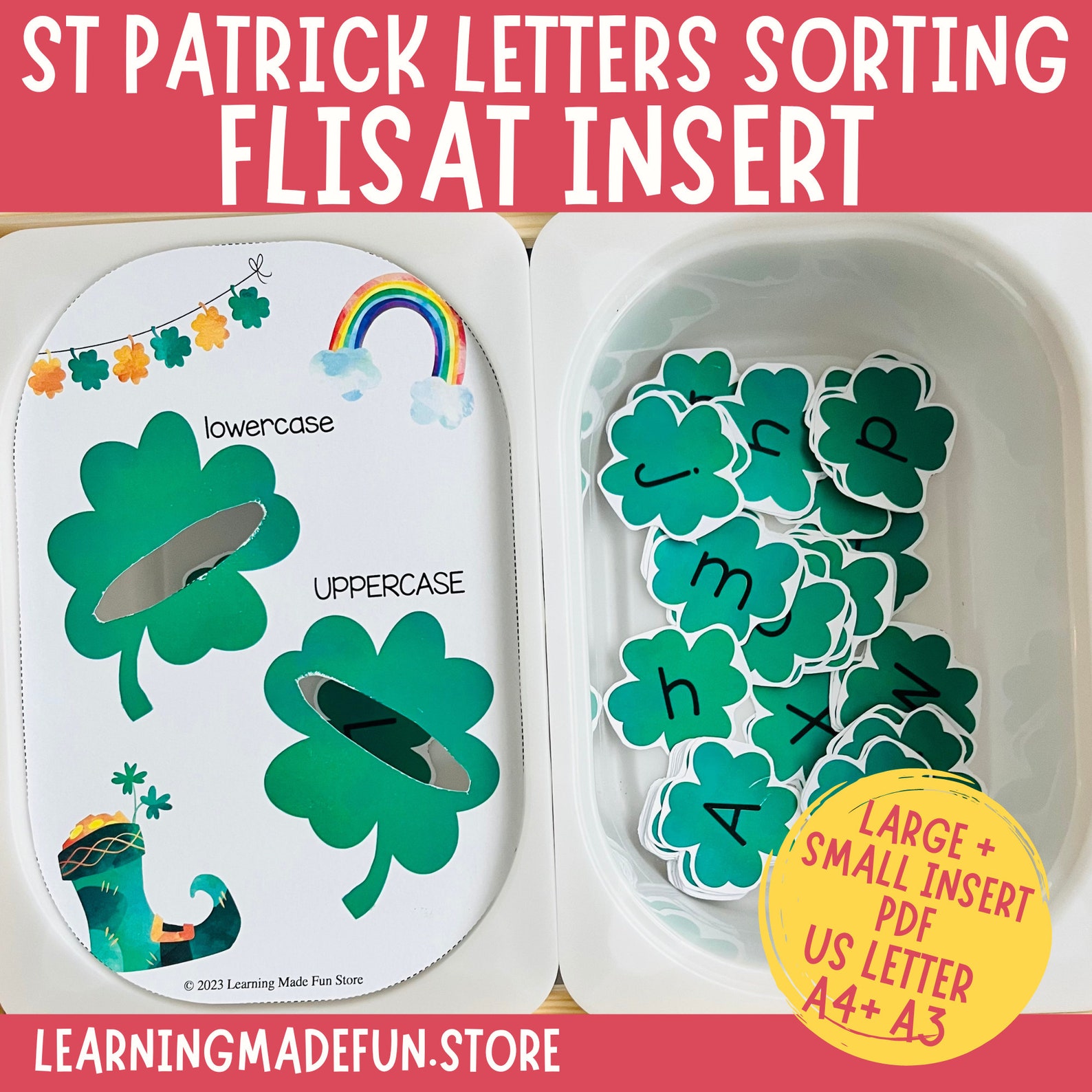 St Patrick's Day Letter Sorting Flisat Insert (digital Download) - Etsy