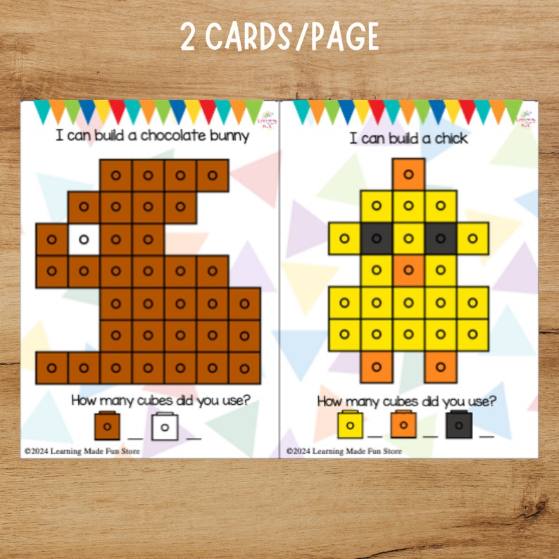 Easter Snap Cubes Pattern Cards: Preschool Kindergarten Math (digital ...