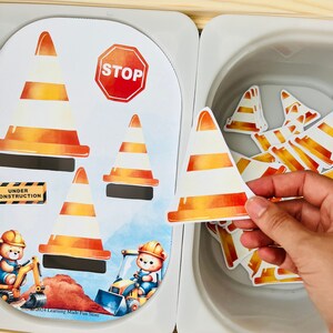 Construction Cones Size Sorting, Printable Flisat Insert, Trofast ...