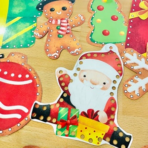 Christmas Printable Lacing Cards, Toddler Fine Motor Skill Activity ...