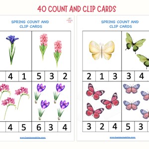 Montessori Spring Count Clip Cards: Numbers 1-10 (printable) - Etsy