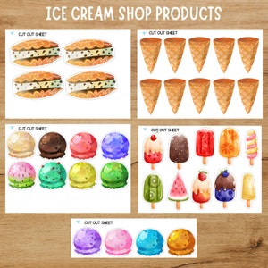 Ice Cream Shop Pretend Play Kit, Summer Dramatic Play, Preschool ...