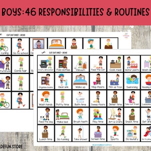 Chore Chart Kids, Daily Routine, Printable Rhythm Chart, Daily ...