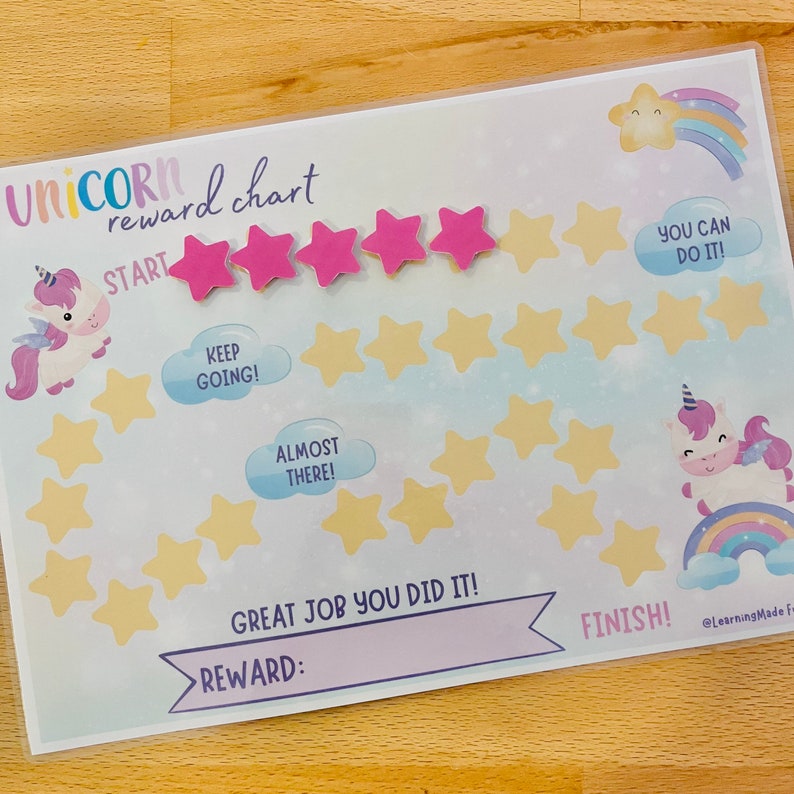 Unicorns Reward Chart Kids Reward Chart Printable Toddler - Etsy