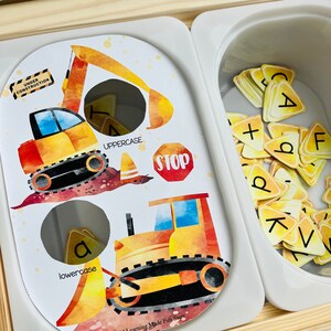 Construction Vehicles Sorting Letters Printable Flisat Insert, Trofast ...