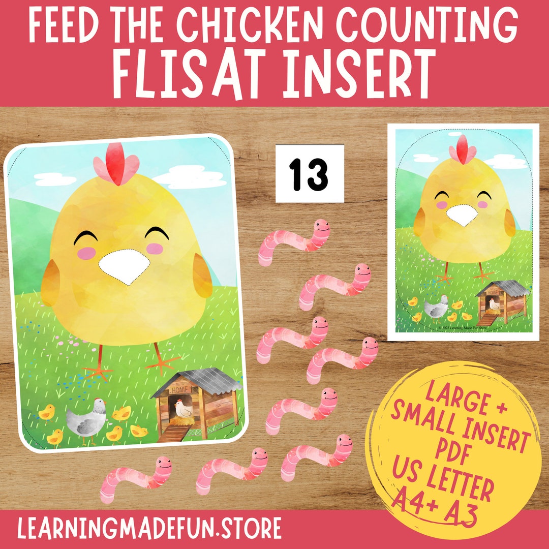 Feed the Chicken Counting Printable Flisat Insert Trofast - Etsy