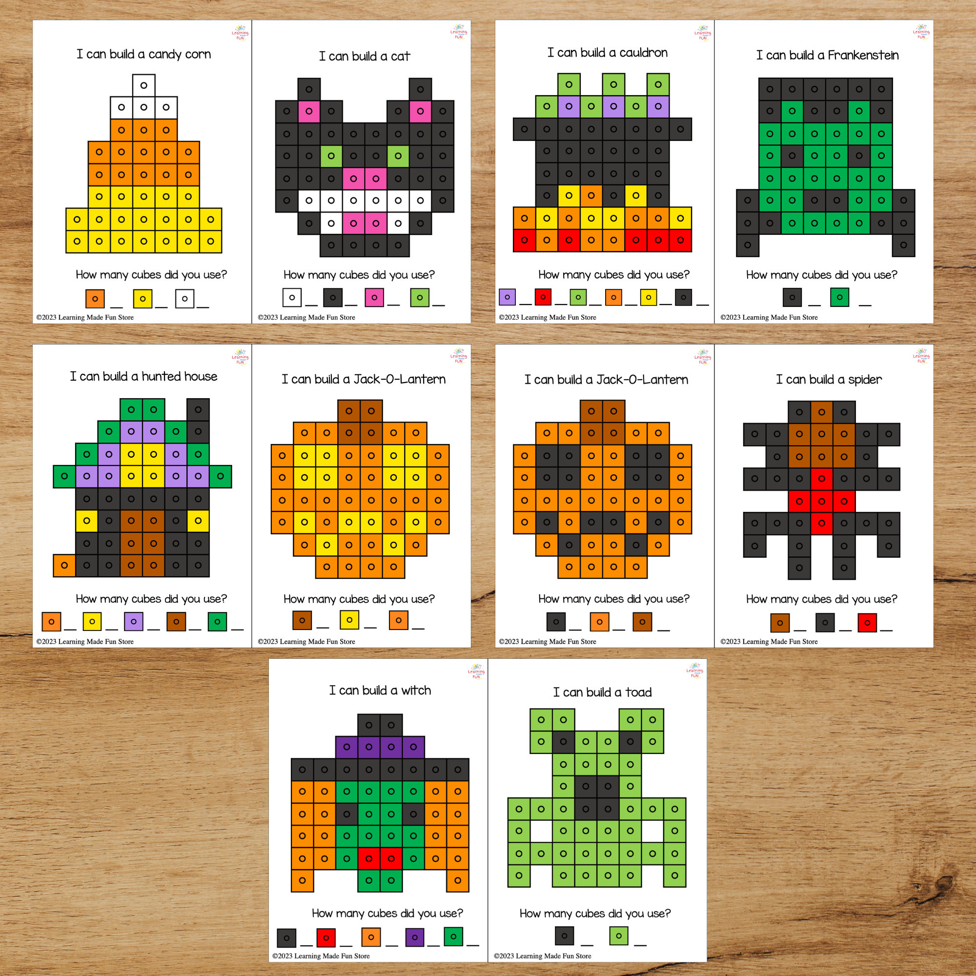 Halloween Snap Cubes Task Cards: Math Game Printable (PDF) - Etsy
