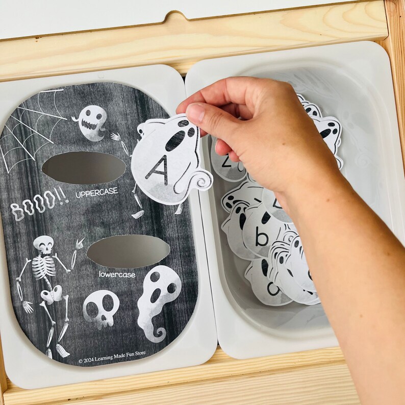 Ghost Letter Sorting Flisat Insert: Halloween Preschool Printable ...