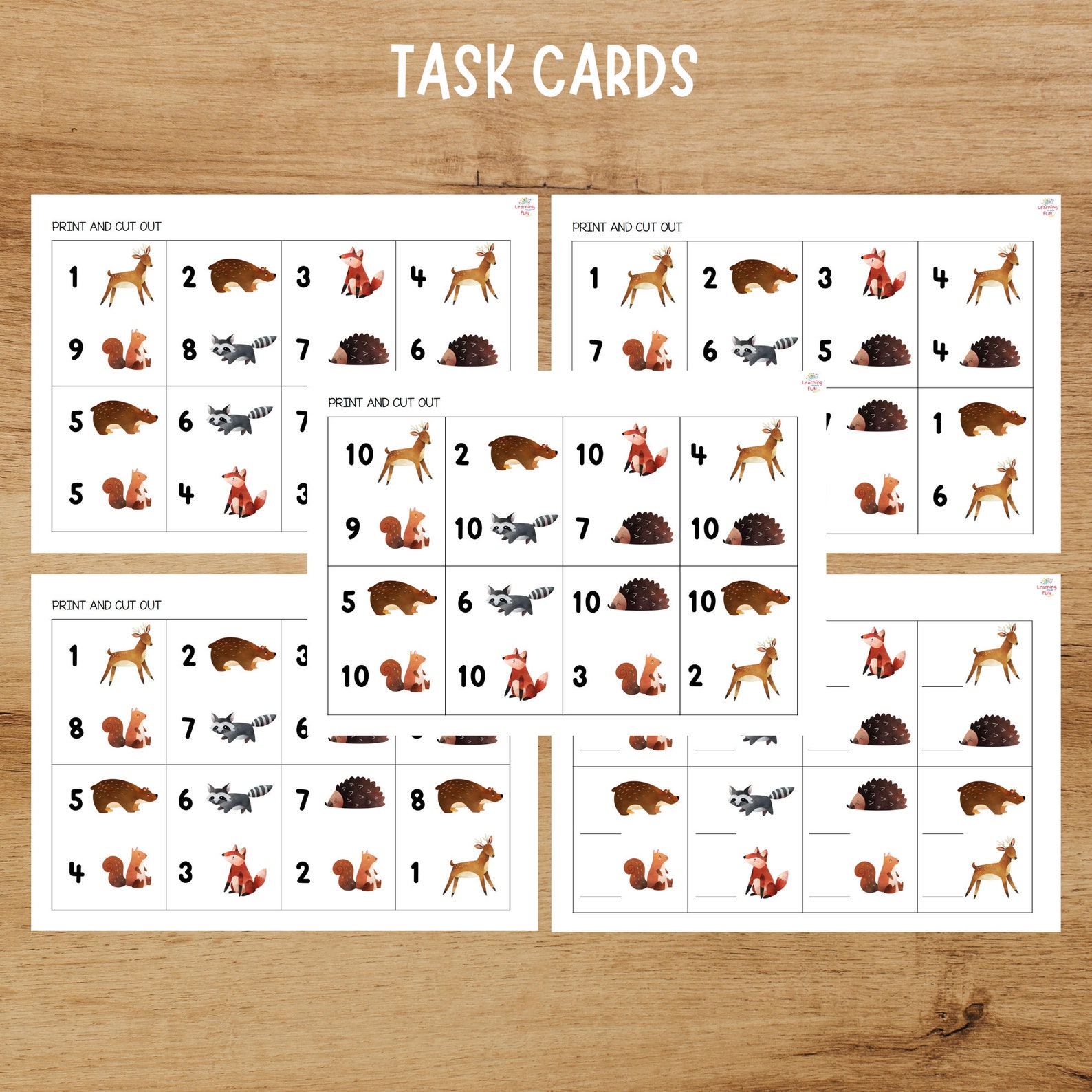 Forest Animals Counting Flisat Insert: Preschool Learning (digital ...