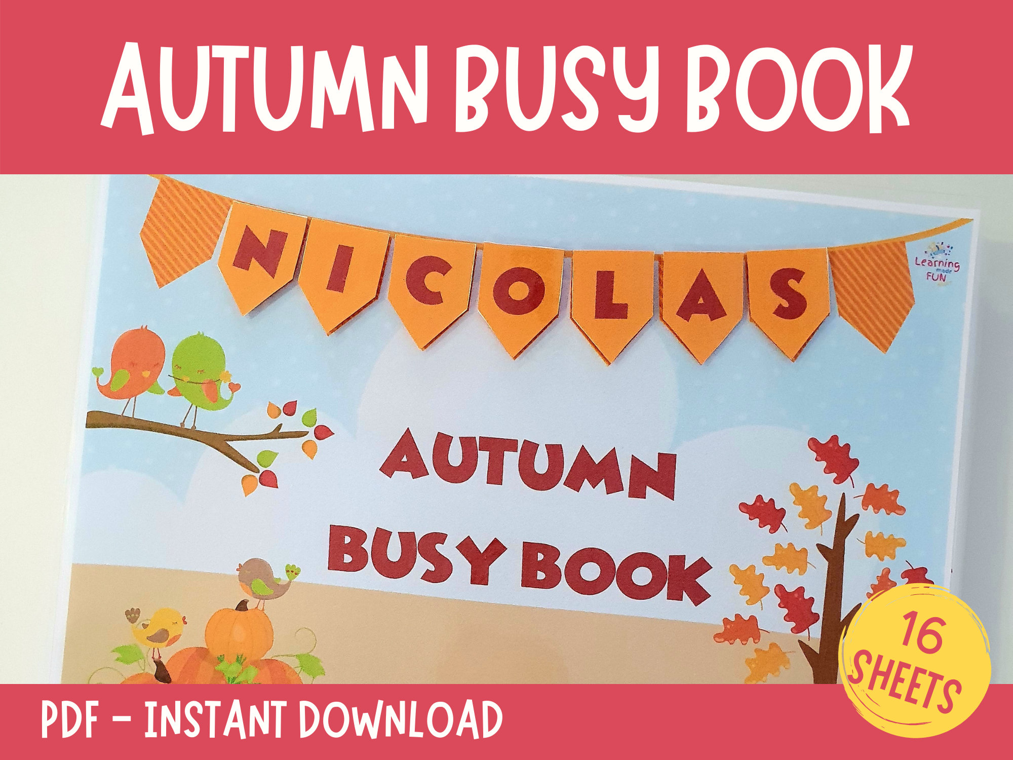 Autumn Busy Book Printable Toddler Busy Book Printable Busy | Etsy