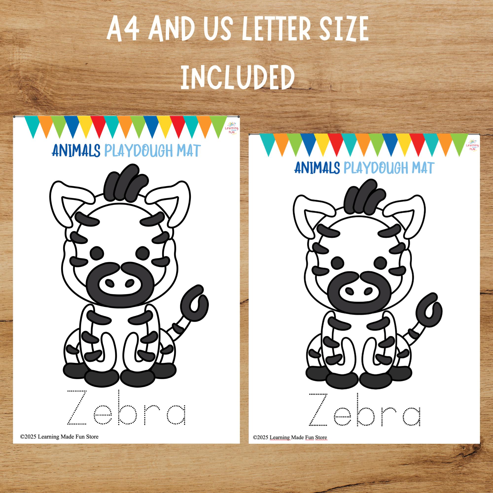 Animals Play Dough Mats, Zoo Animals Play Doh Activity, for Homeschool ...