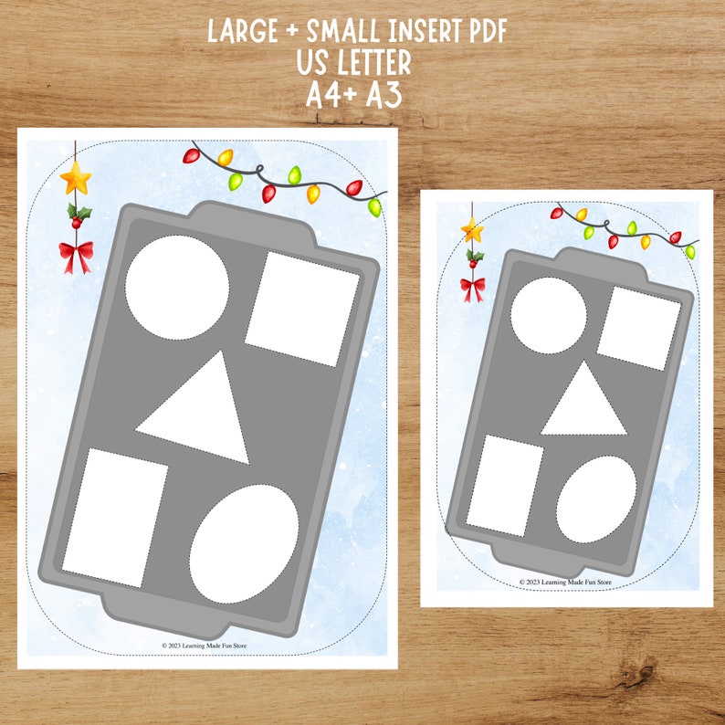 Christmas Shapes Sorting Flisat Insert, Cookie Theme (digital Download ...