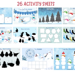 Winter Busy Book, Learning Binder, Preschool Learning Activities, Busy ...