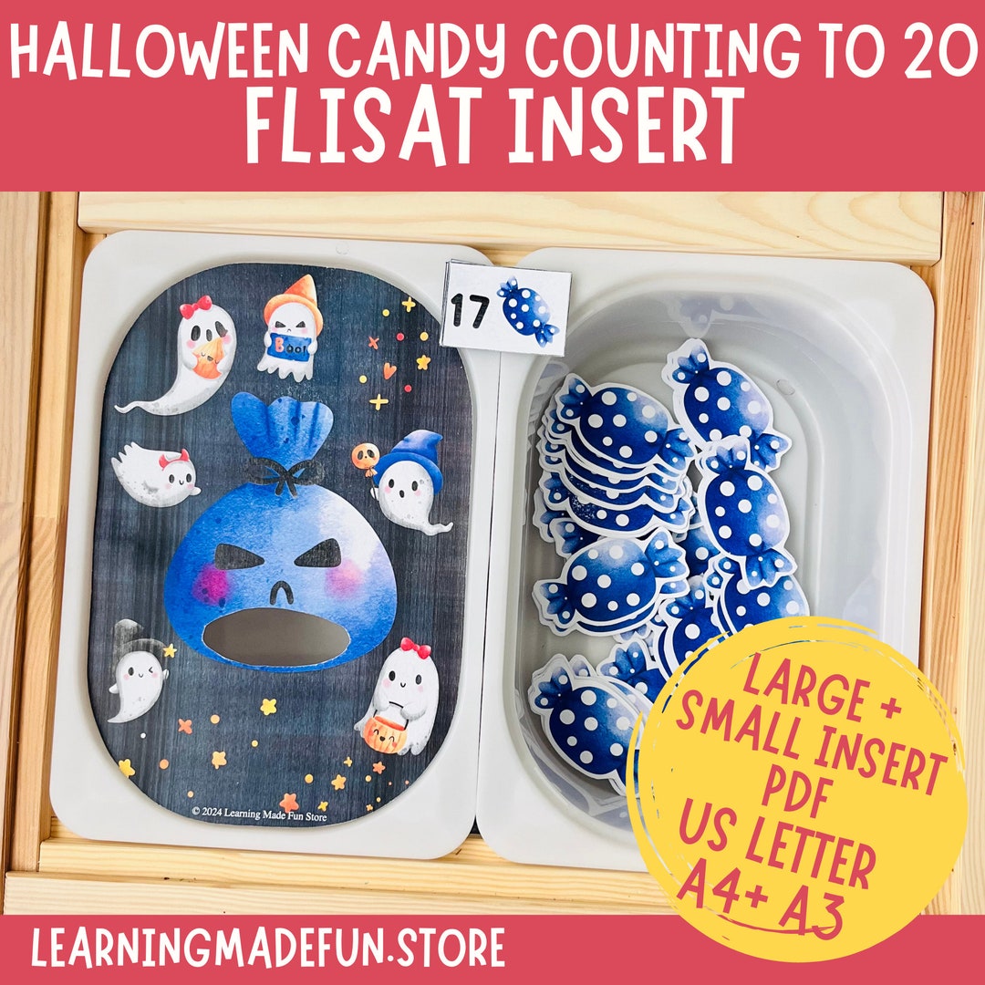 Halloween Candy Counting Flisat Insert: Preschool Learning (digital ...