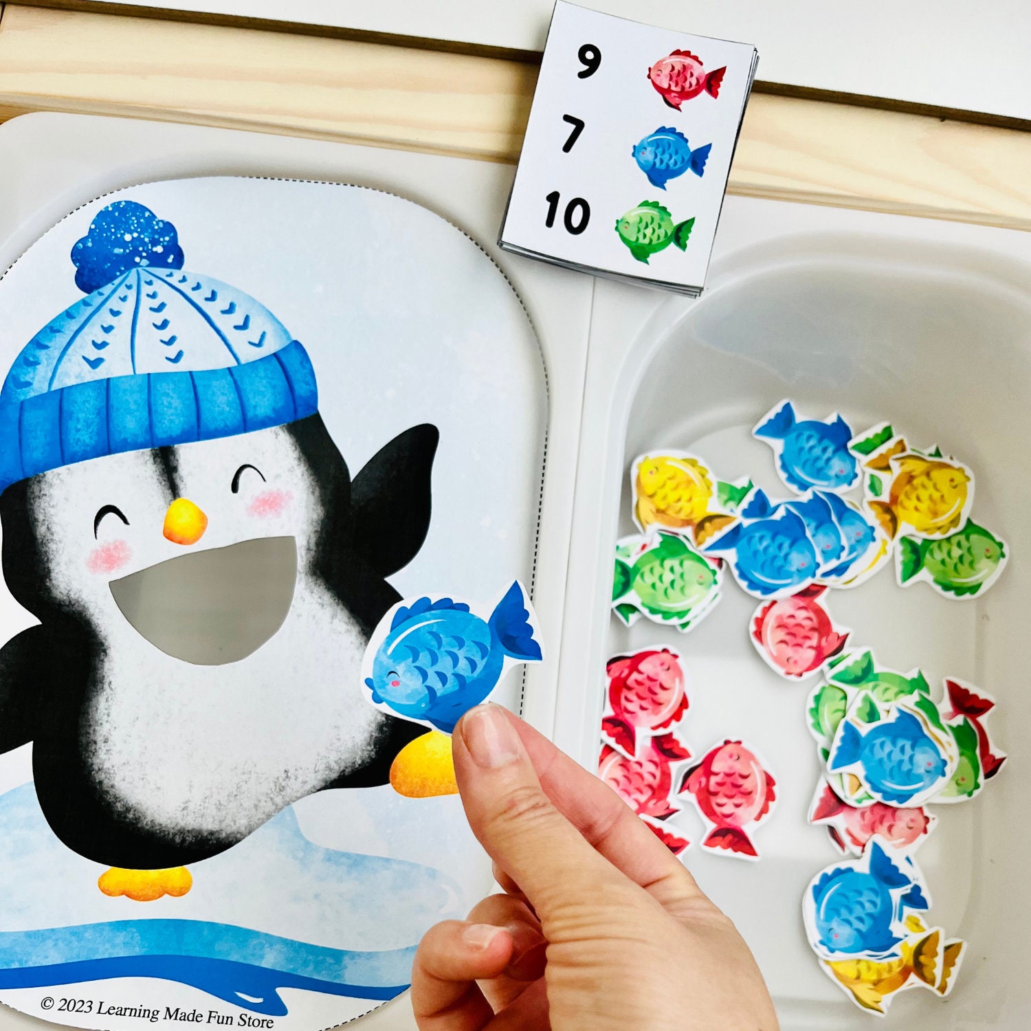Feed the Penguin Counting, Printable Flisat Insert, Trofast Insert ...