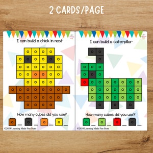 Spring Snap Cubes Mats, Connecting Cubes Task Cards, Preschool ...