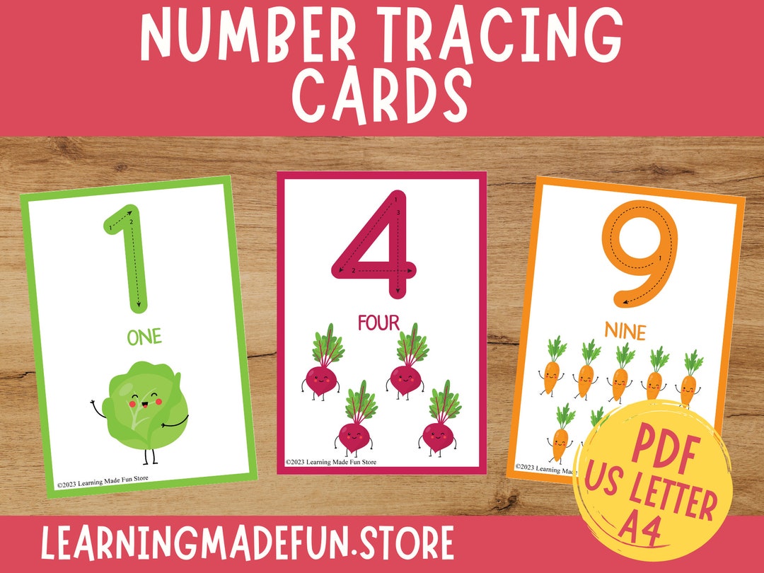 Numbers Flashcards: Preschool & Kindergarten Math (digital Download) - Etsy
