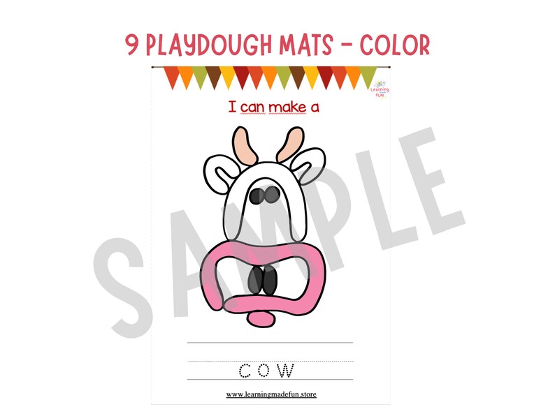 Farm Animals Play Dough Mats: Montessori Toddler Activities (PDF) - Etsy